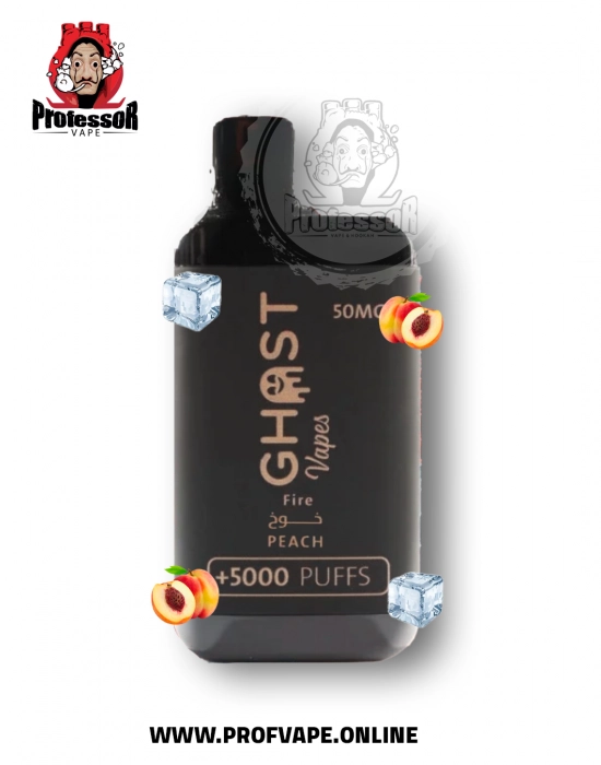 Ghost vape Disposable (5000 puffs) peach ice - in saudi arabia