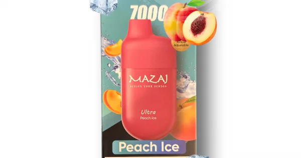 Mazaj ultra Disposable (7000 puffs) peach ice - in saudi arabia